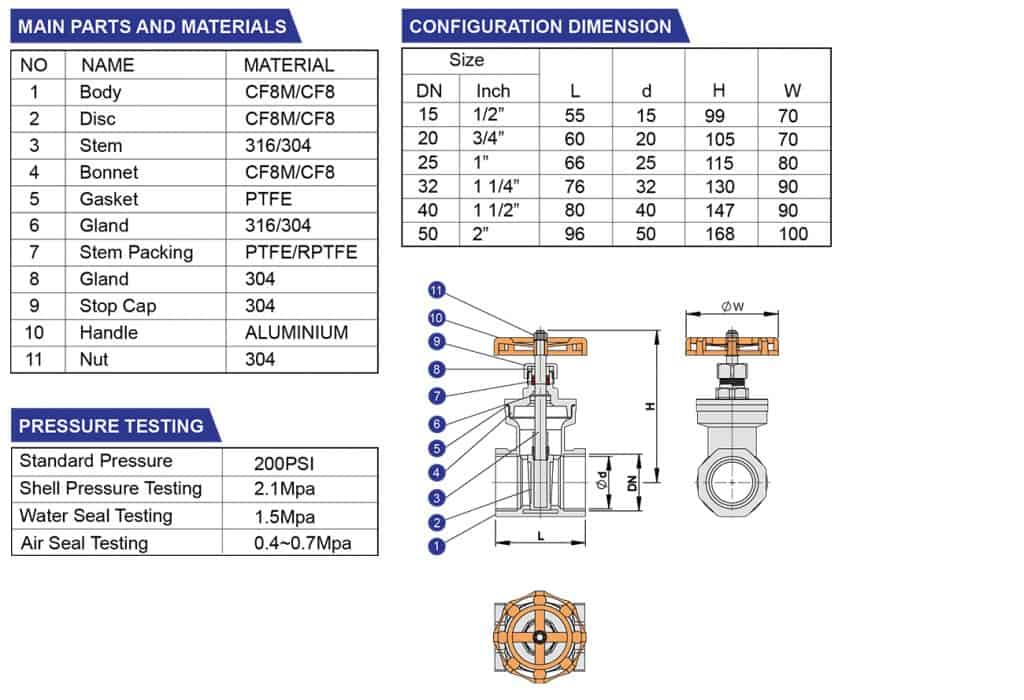 SS Gate Valve BSPT - NEPTEC ENGINEERING SDN BHD